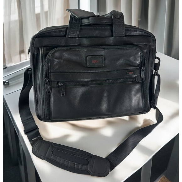 Tumi | Bags | Tumi Tpass Organizer Brief Soft Napa Leather Laptop Expandable Bag Personalized ...